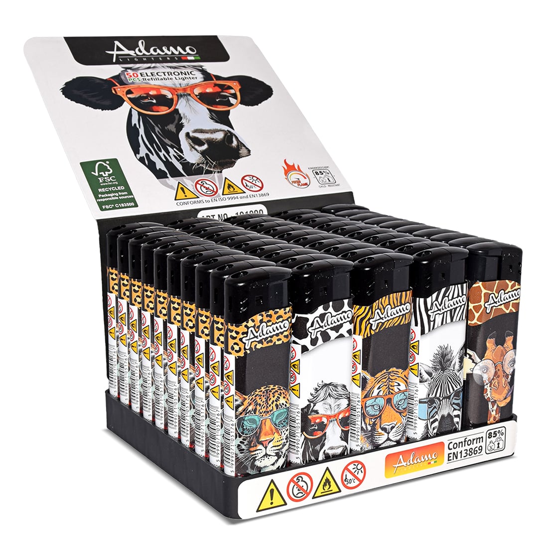 Briquet jetable Cool Animals x 50 - 19,90€