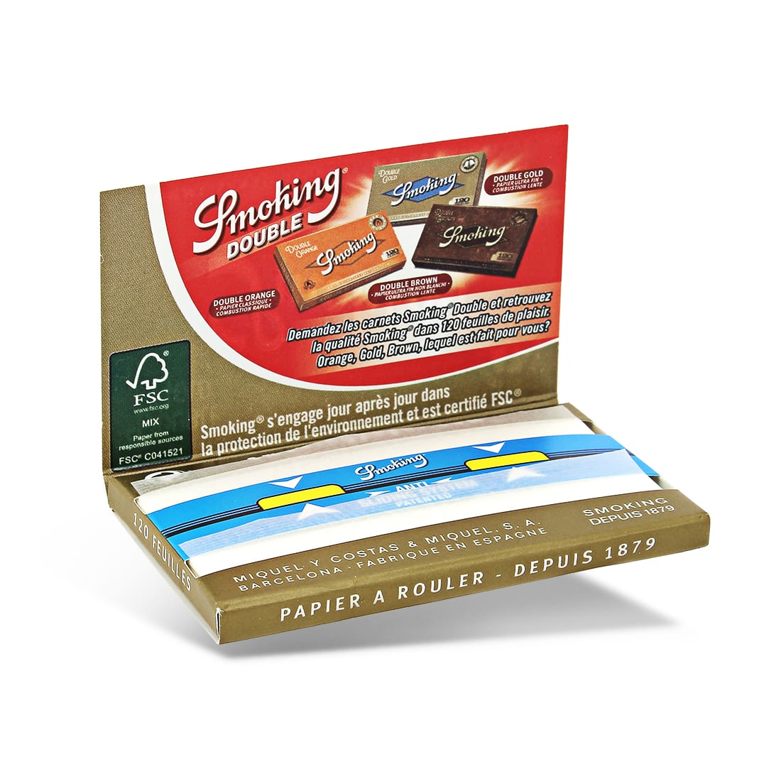 Papier à rouler Smoking Regular doré x25 PACK de 3 - 36,00€